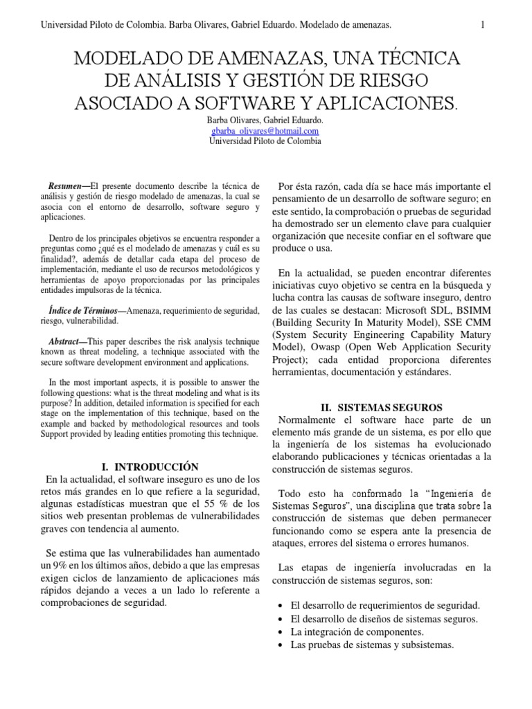 Modelado de Amenazas | PDF | La seguridad informática | Seguridad