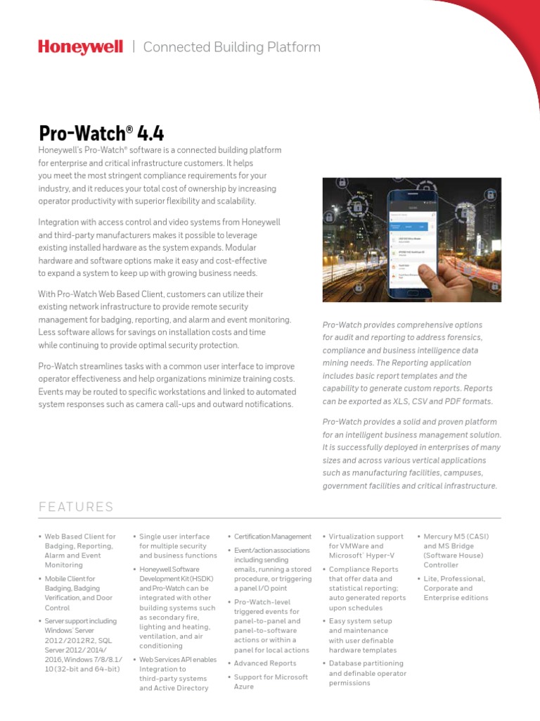Pro-Watch 4.4 Data Sheet | PDF | 64 Bit Computing | Microsoft Windows