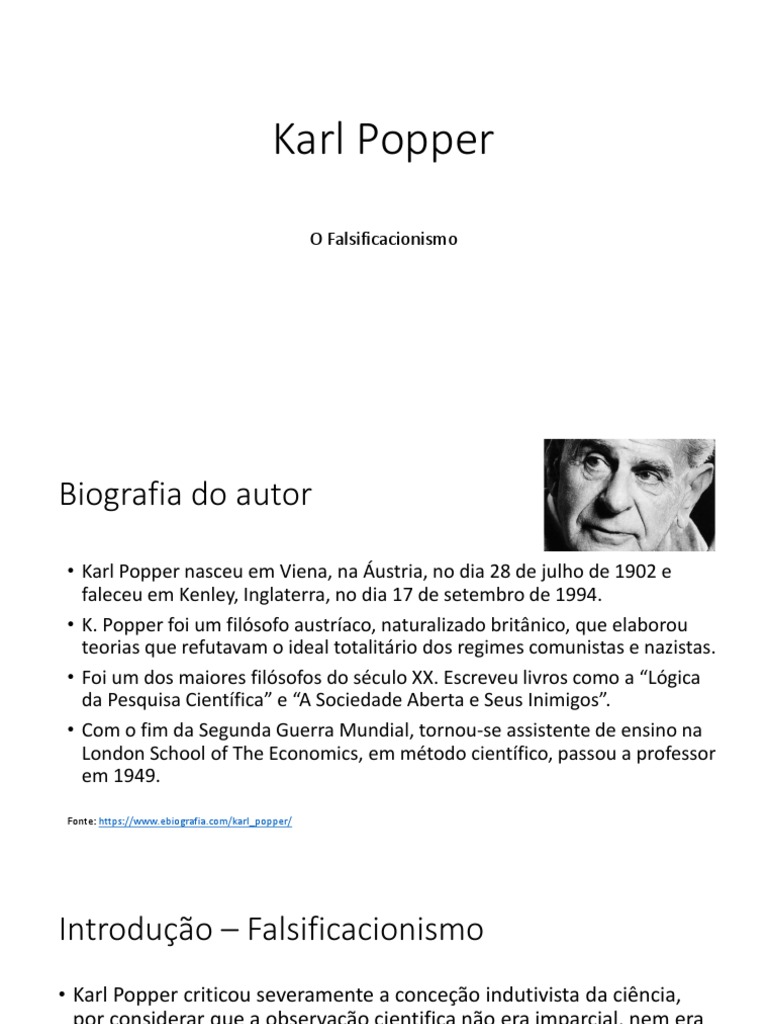Karl Popper | PDF | Karl Popper | Falsificabilidade