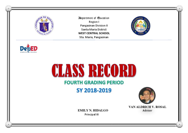 Class Record Cover A4 | PDF