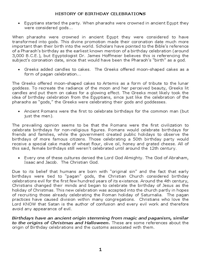 History of Birthdays | Download Free PDF | Birthdays | Gospel Of Matthew