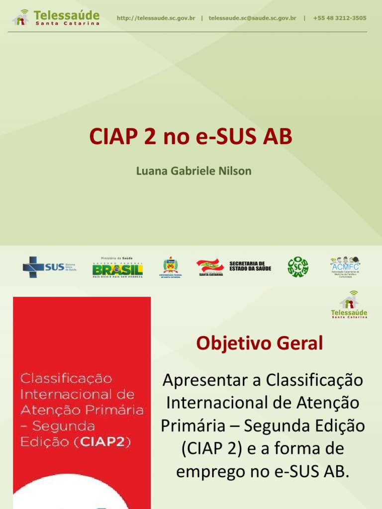 Slides - Ciap 2 No E-sus-Ab | PDF | Classificação Estatística ...