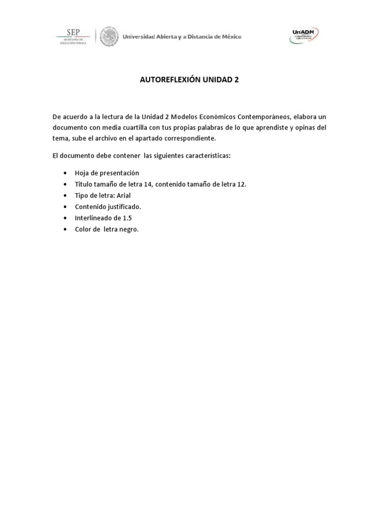 Autoreflexión Unidad 2 | PDF