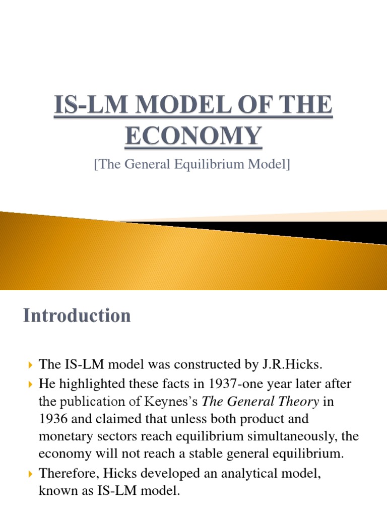 Understanding the General Equilibrium Through the IS-LM Model | PDF ...