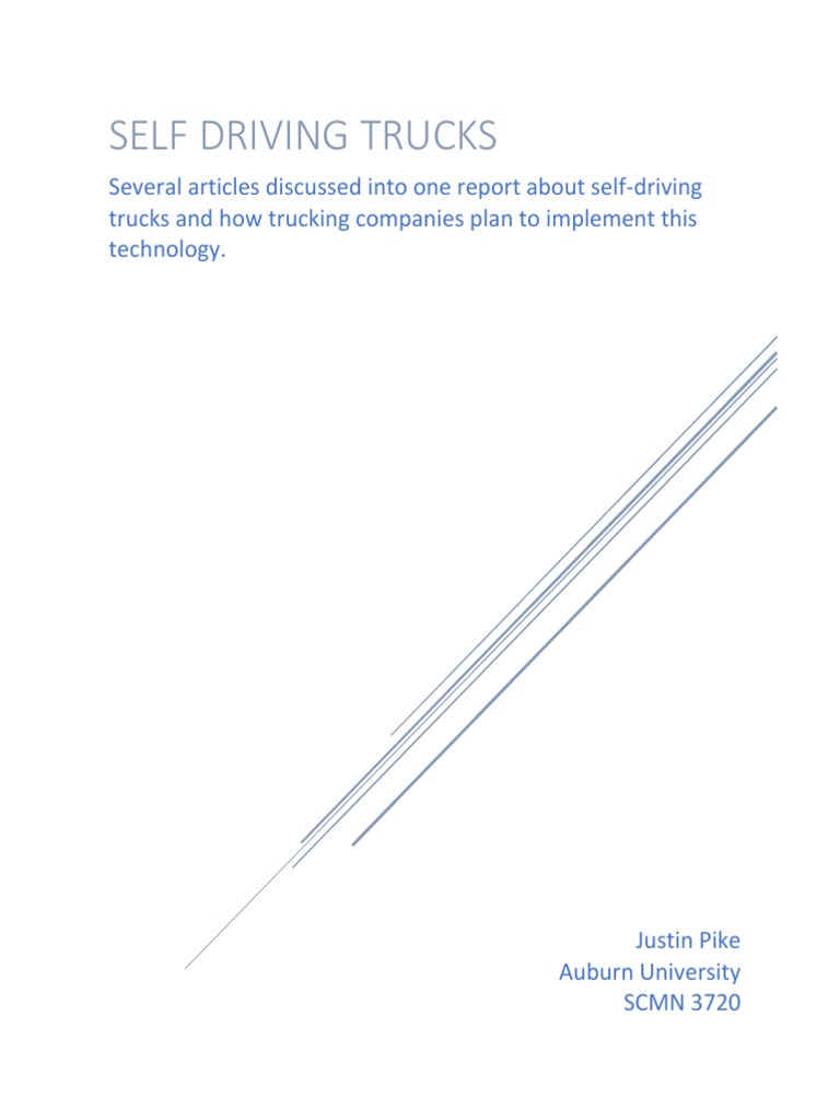 Autonomous Vehicle Report | PDF | Car | Truck