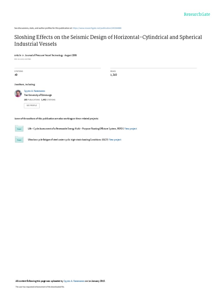 Sloshing Effect | PDF | Normal Mode | Seismology