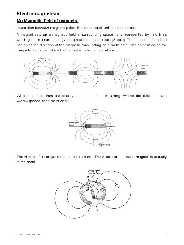 Electromagnetism: (A) Magnetic Field of Magnets | PDF | Magnetic Field ...