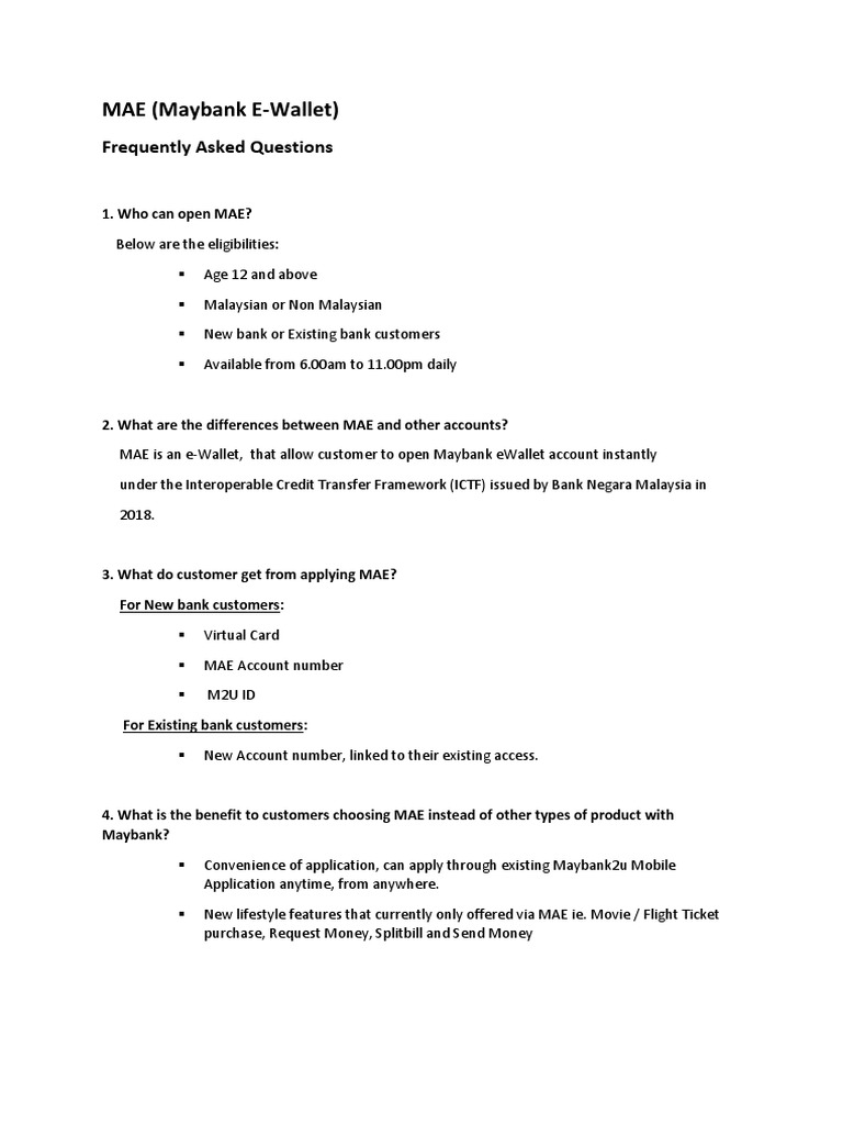 MAE Maybank FAQ | PDF | Debit Card | Automated Teller Machine