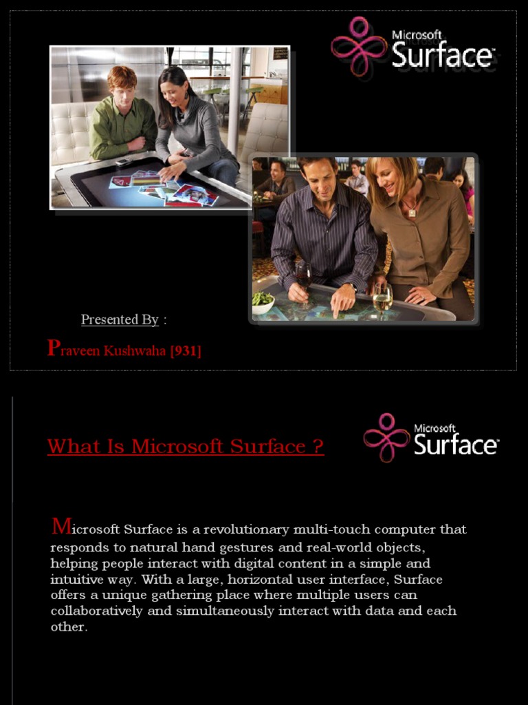 Overview of Microsoft Surface Technology | PDF | Human–Machine ...