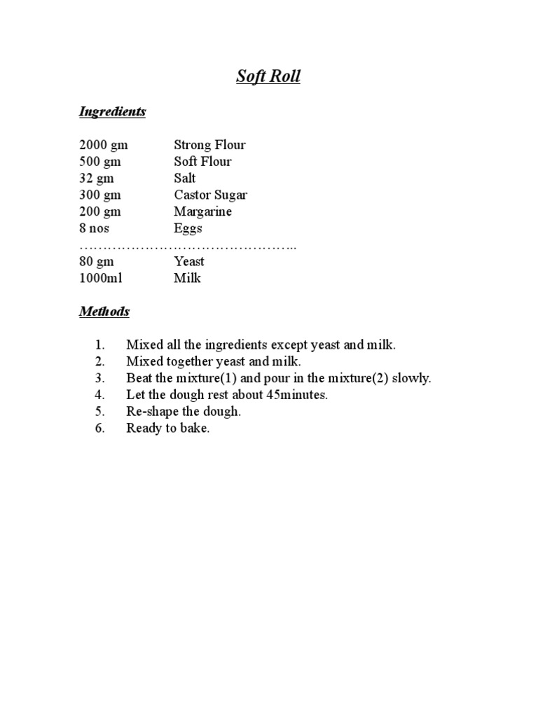 Soft Roll | PDF