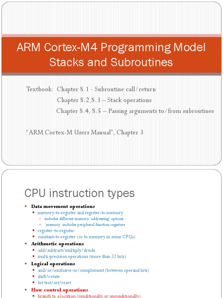 ARM Prog Model 6 Subroutines PDF | PDF | Subroutine | Arm Architecture