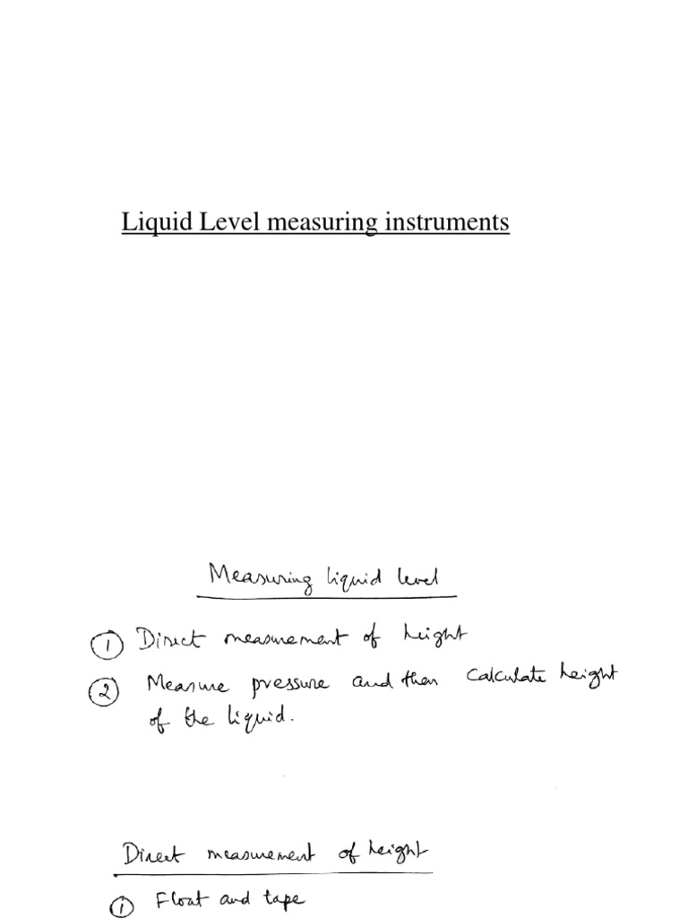 Liquid Level Measuring Instruments | PDF