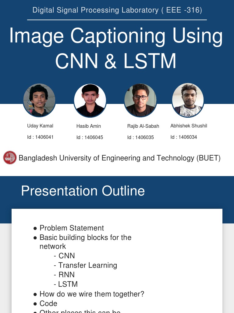 Image Captioning Using CNN & LSTM: Digital Signal Processing Laboratory (EEE - 316) | PDF ...