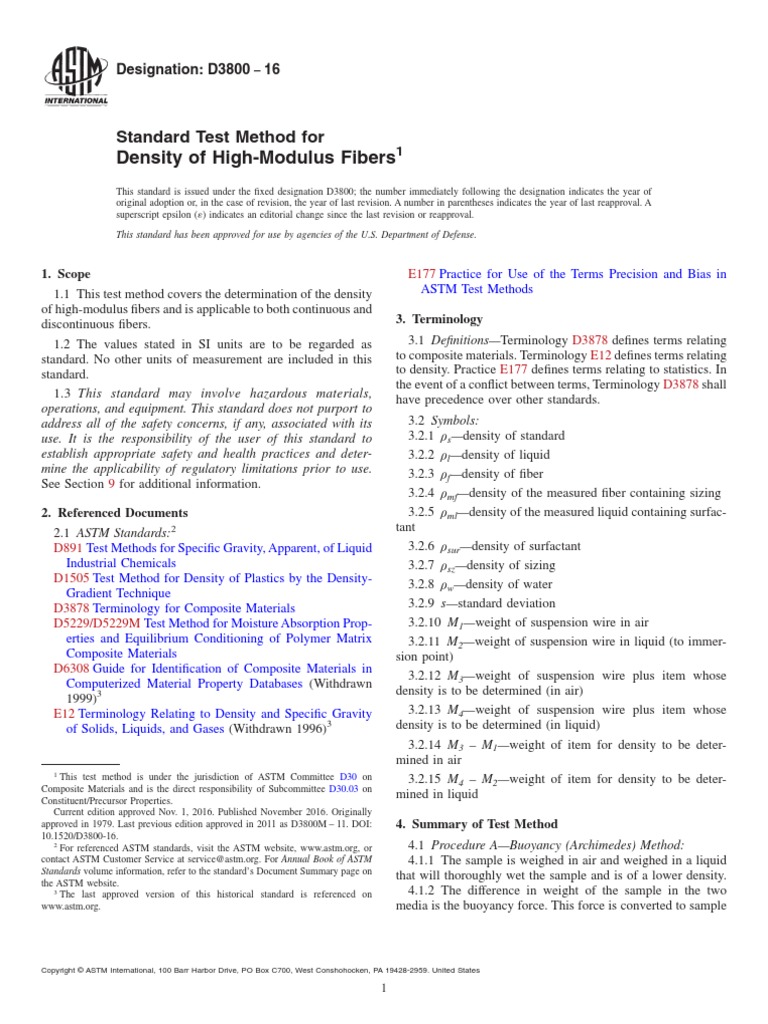D 3800 - 16 PDF | PDF | Density | Liquids
