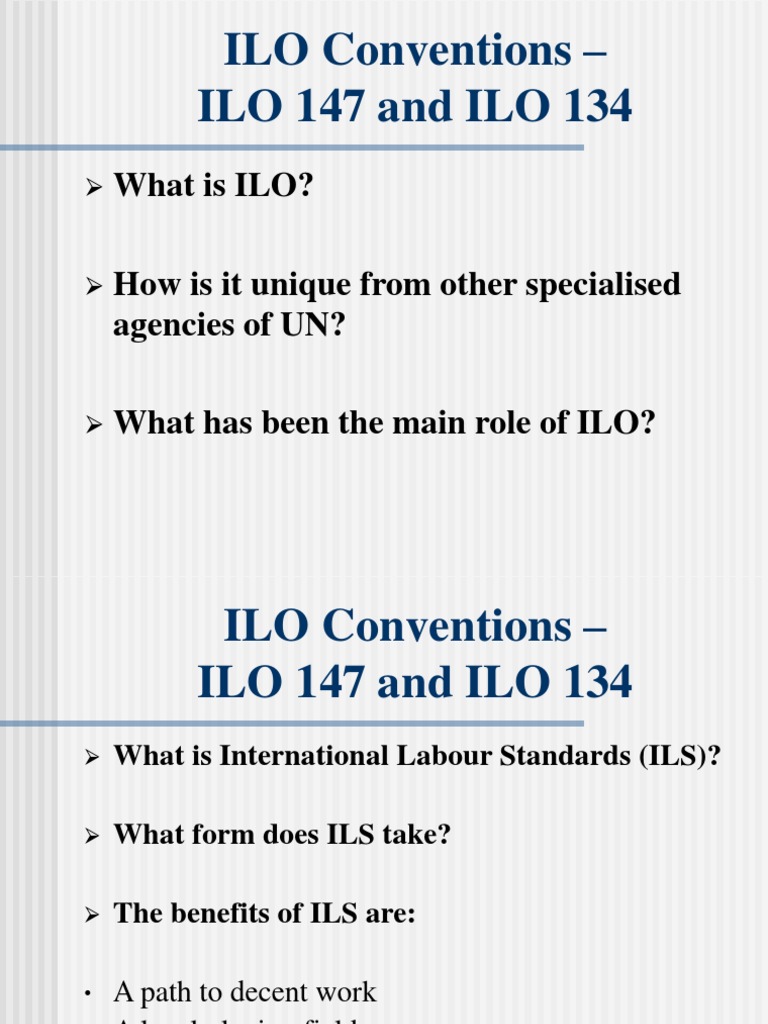 ILO Conventions-ILO 147&134 | PDF | International Labour Organization ...