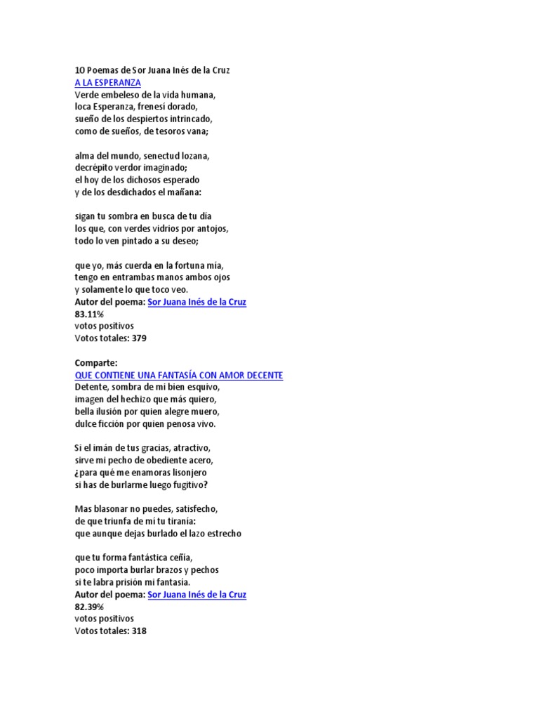 10 Poemas de Sor Juana Inés de La Cruz