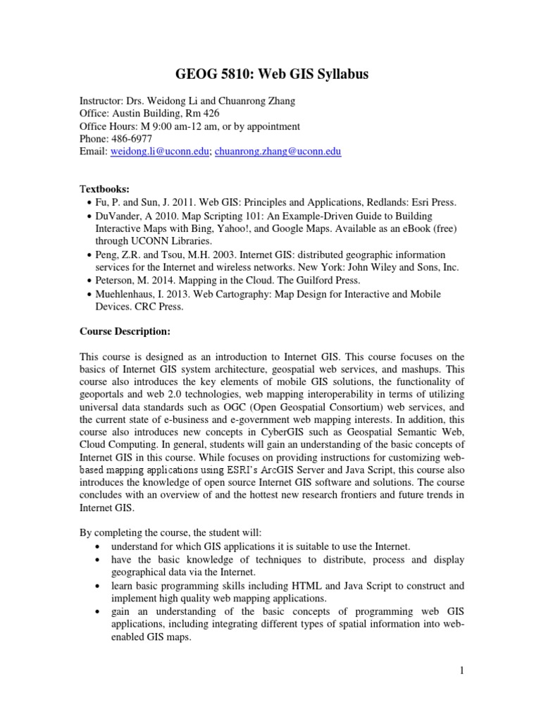 Web GIS Syllabus | PDF | Arc Gis | Geographic Information System