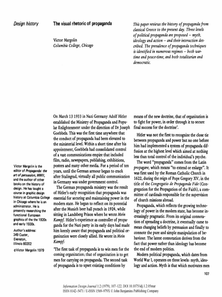 Margolin, Victor - The Visual Rhetoric of Propaganda | PDF | Propaganda ...