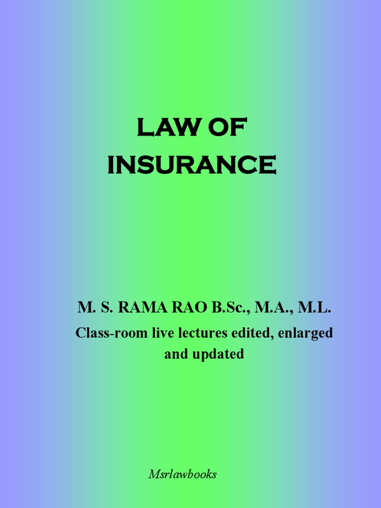 LAW_OF_INSURANCE_2012 (1).pdf | Insurance | Insurance Policy