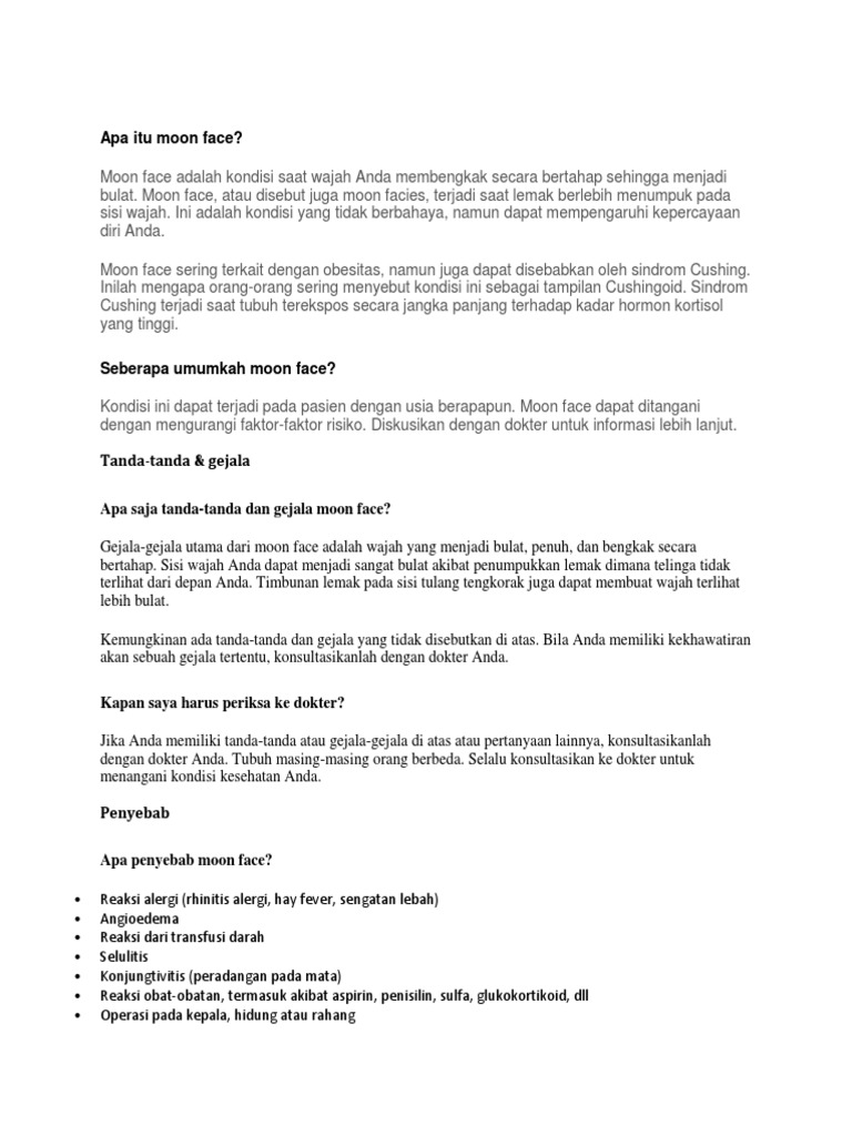 Apa Itu Moon Face | PDF
