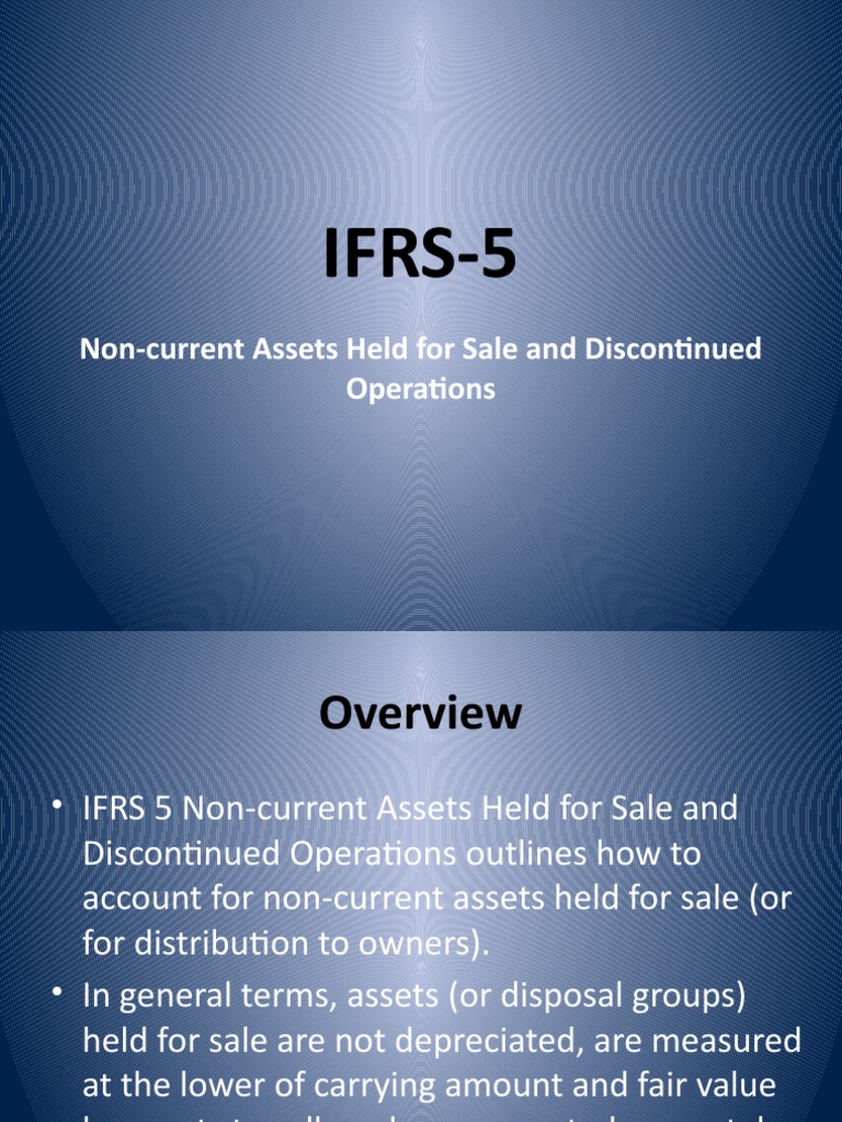 IFRS 5 Non-Current Assets Held For Sale and Discontinued Operations ...