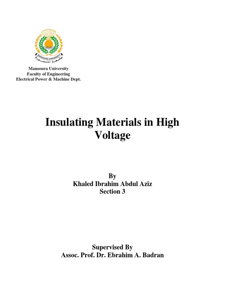 High Voltage Insulating Materials Overview | PDF | Electrical Breakdown ...