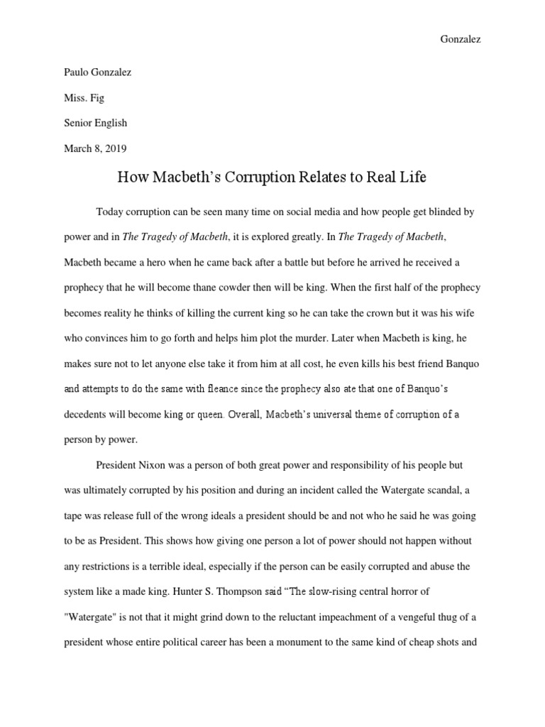 Corruption of Macbeth Fin | PDF | Trail Of Tears | Macbeth