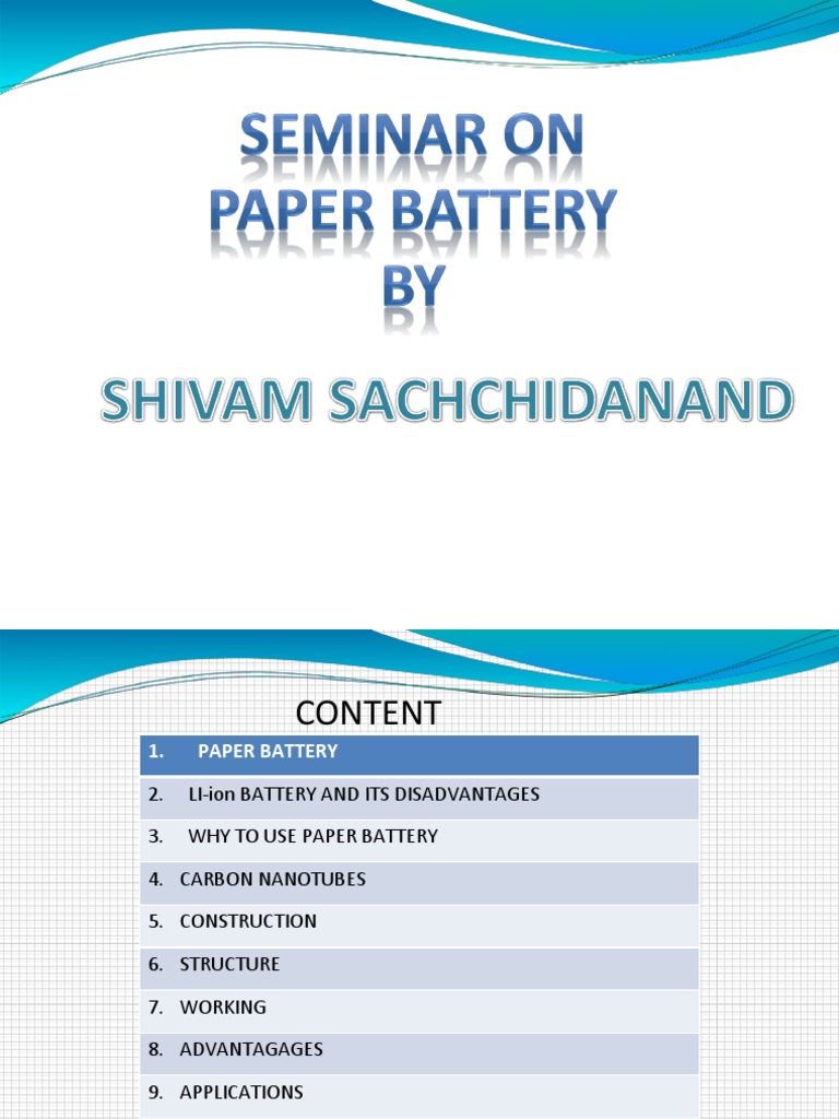 Paper Battery | PDF | Lithium Ion Battery | Carbon Nanotube