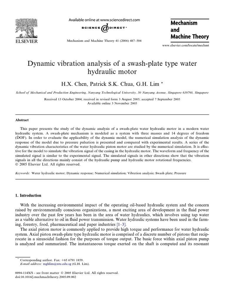 Vibration Analysis For Hydraulic Pump | PDF | Rotation Around A Fixed ...