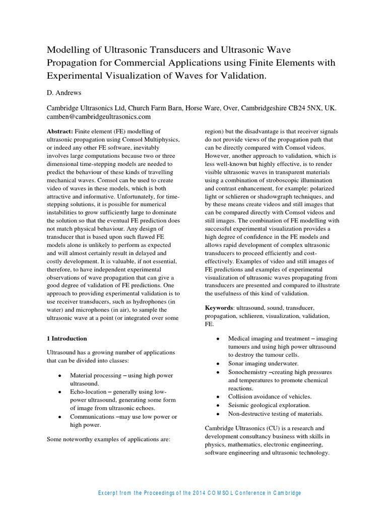 Comsol y Ondas Ultrasonicas | PDF | Ultrasound | Wavelength