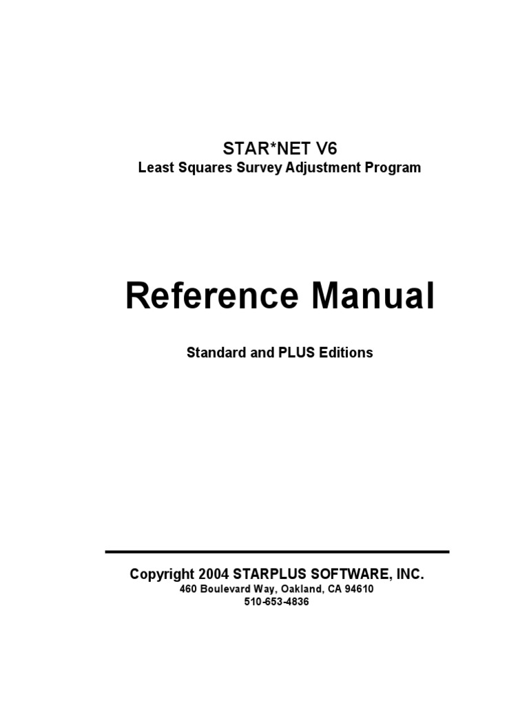 Starnet v6 Manual PDF | PDF | Surveying | Windows Registry