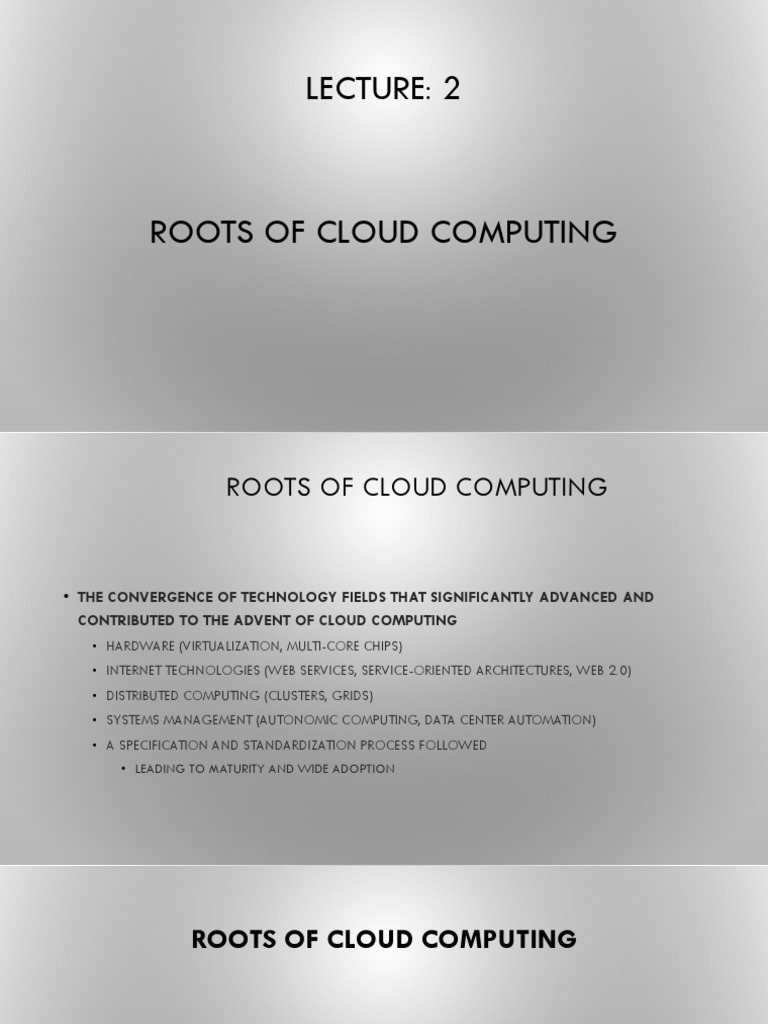Roots of Cloud Computing | PDF | Virtual Machine | Virtualization
