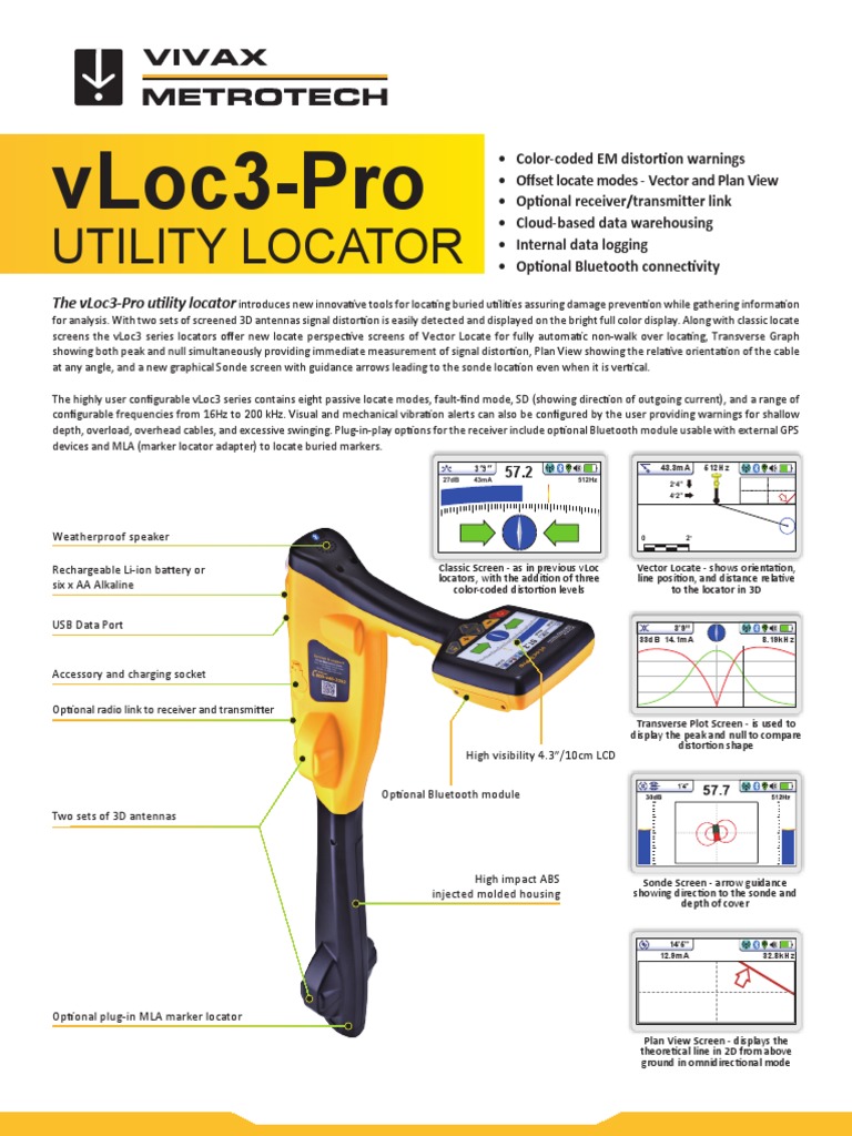 Vloc3 Pro Sales Sheet VXMT MSP PDF | PDF | Radio | Bluetooth