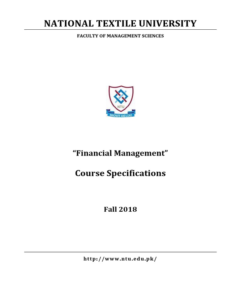 Course Outline Financial Management NTU | PDF | Cost Of Capital ...