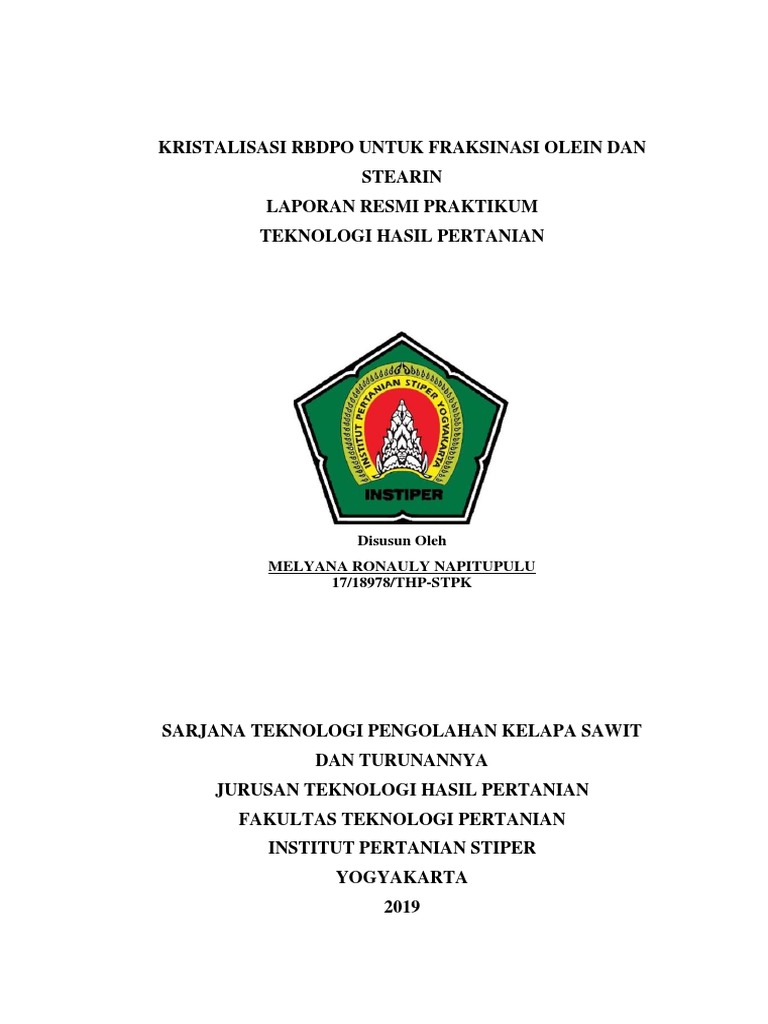 Kristalisasi RBDPO untuk Olein dan Stearin | PDF