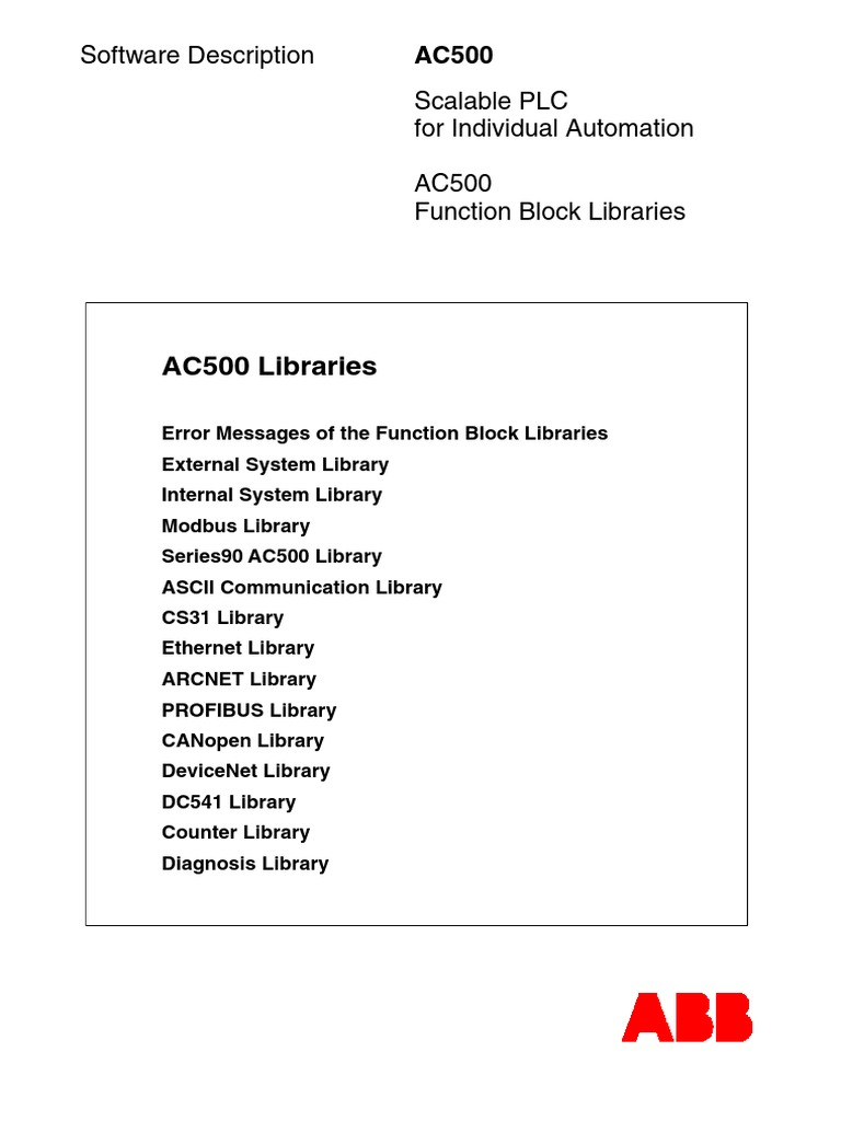 IyCnet AC500 FB Library PDF | Download Free PDF | Subroutine | Data Type