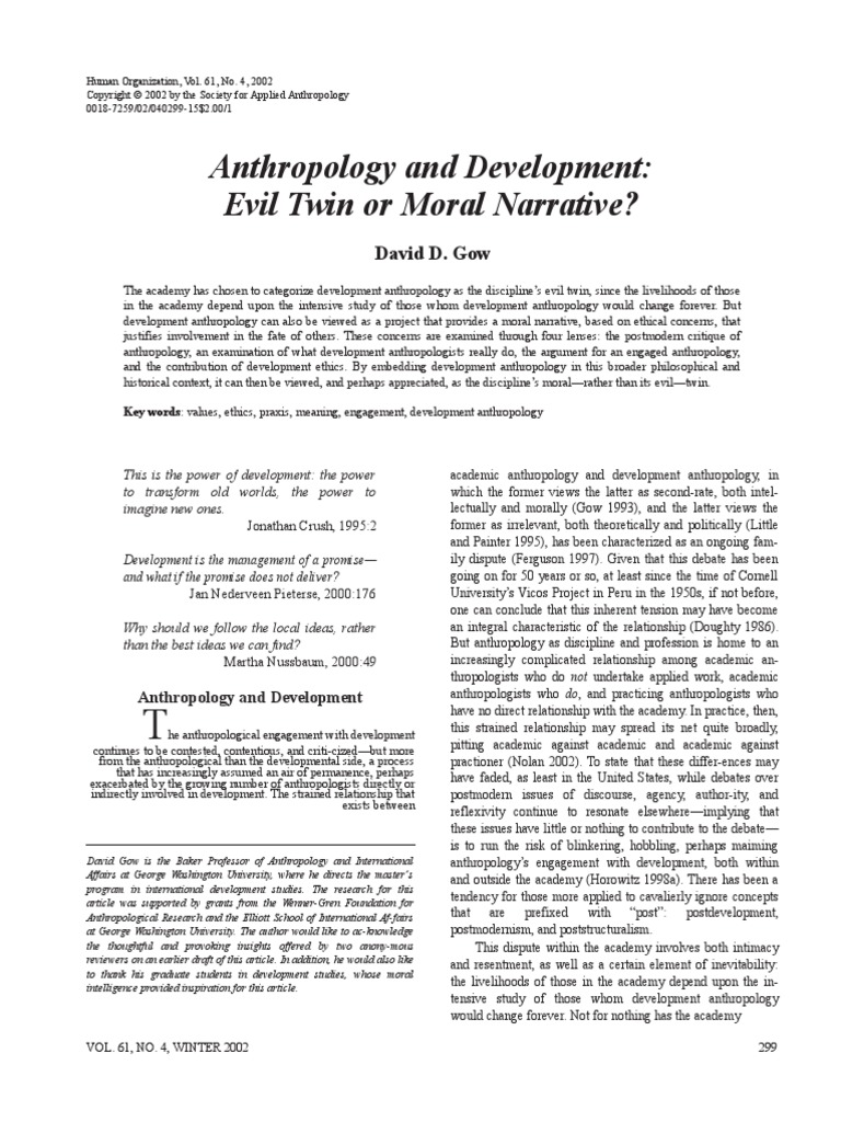 David Gow Developpement | PDF | Anthropology | Discourse