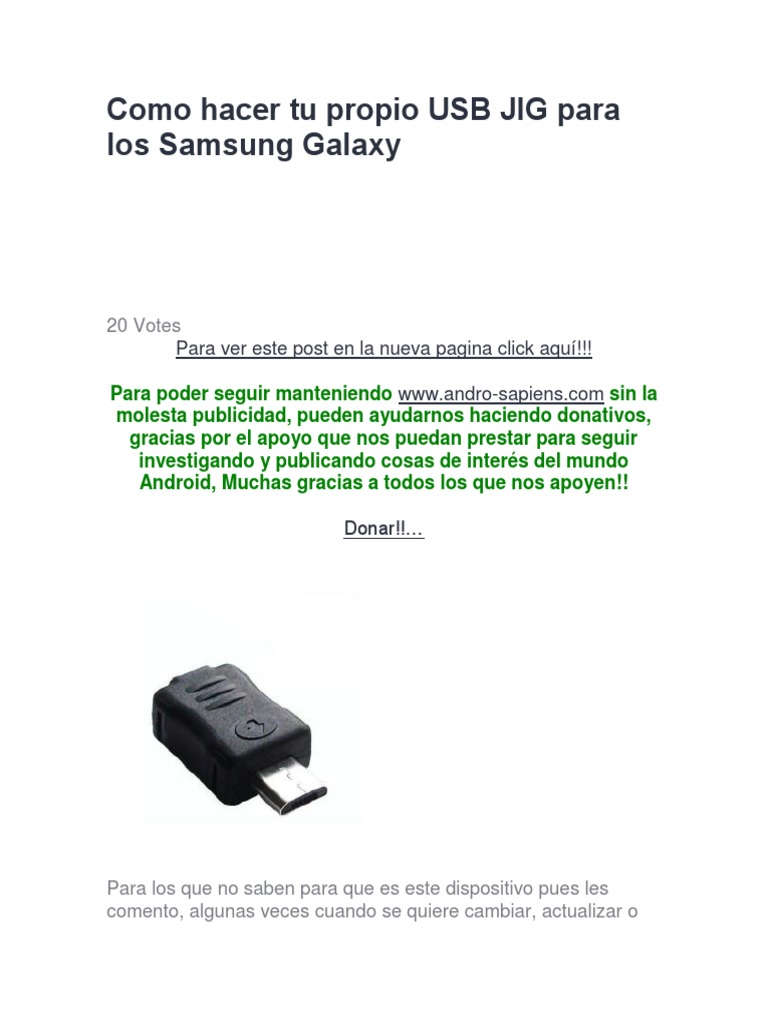 Como Hacer Tu Propio USB JIG para Los Samsung Galaxy | PDF | USB ...