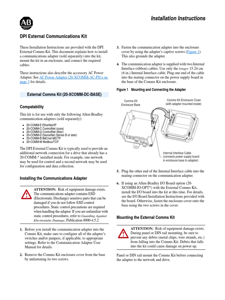 DPI External Comms Kit Installation Instructions - 20comm-In001 - En-P ...