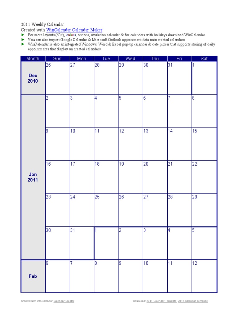 Wincalendar Calendar Maker: Month Sun Mon Tue Wed Thu Fri Sat | PDF ...