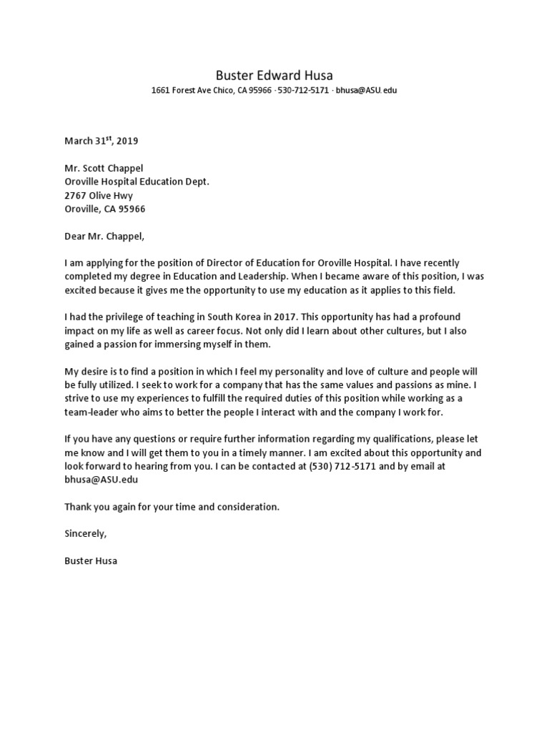 Cover Letter Asu | PDF
