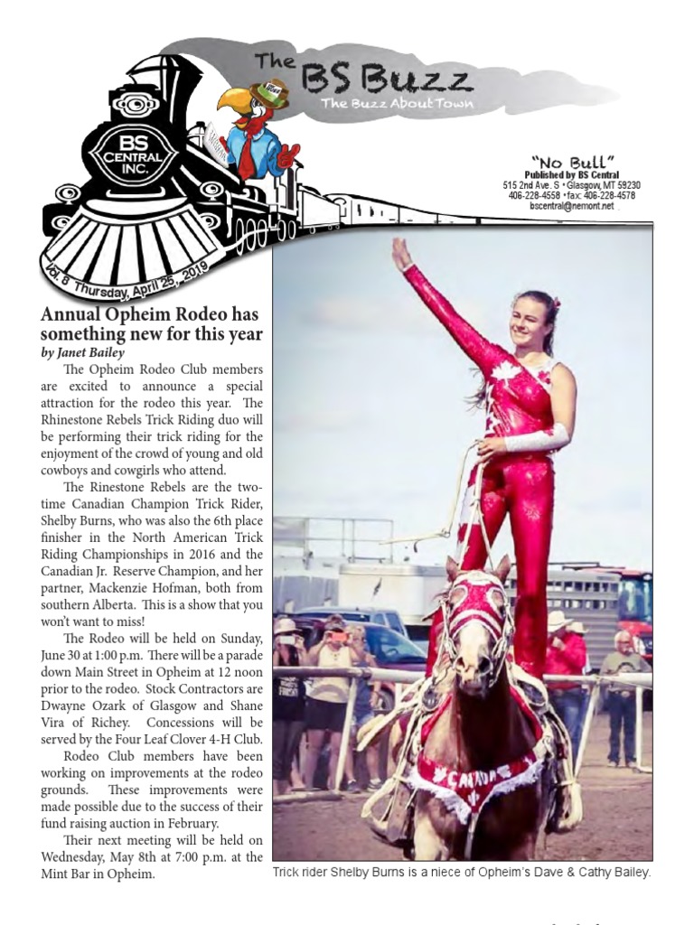 Annual Opheim Rodeo Has Something New For This Year: "No Bull" | PDF ...