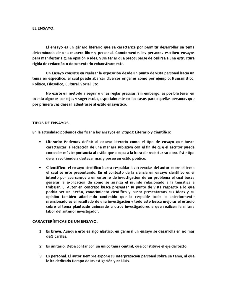 El Ensayo | PDF | Ensayos | Science