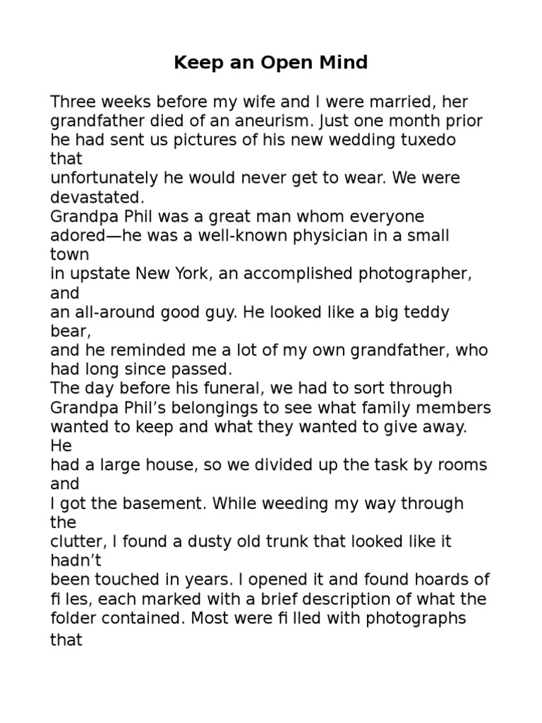 Keep An Open Mind | PDF