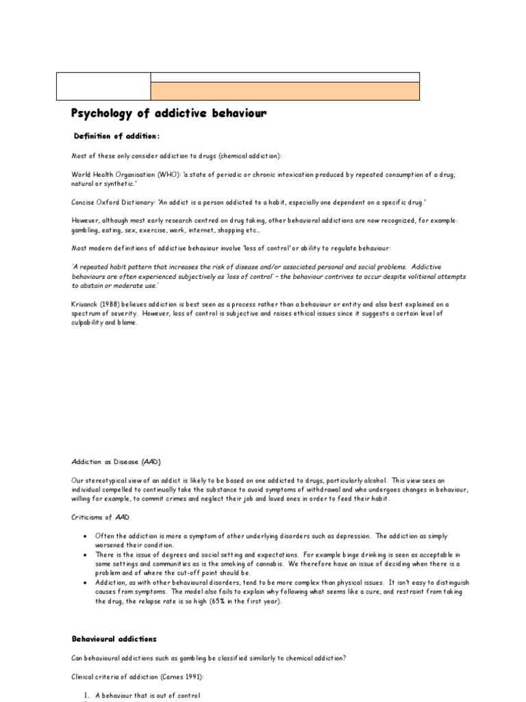 Addictive Behavior | PDF | Neuroscience | Clinical Psychology