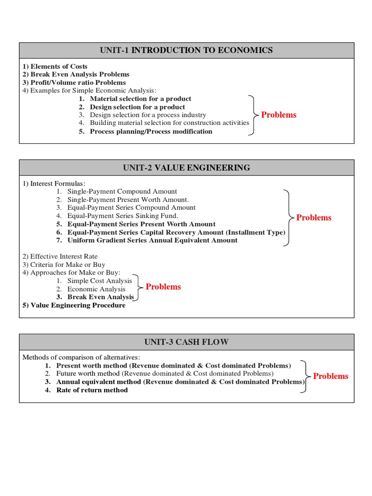 MG6863 Engineering Economics Topics | PDF