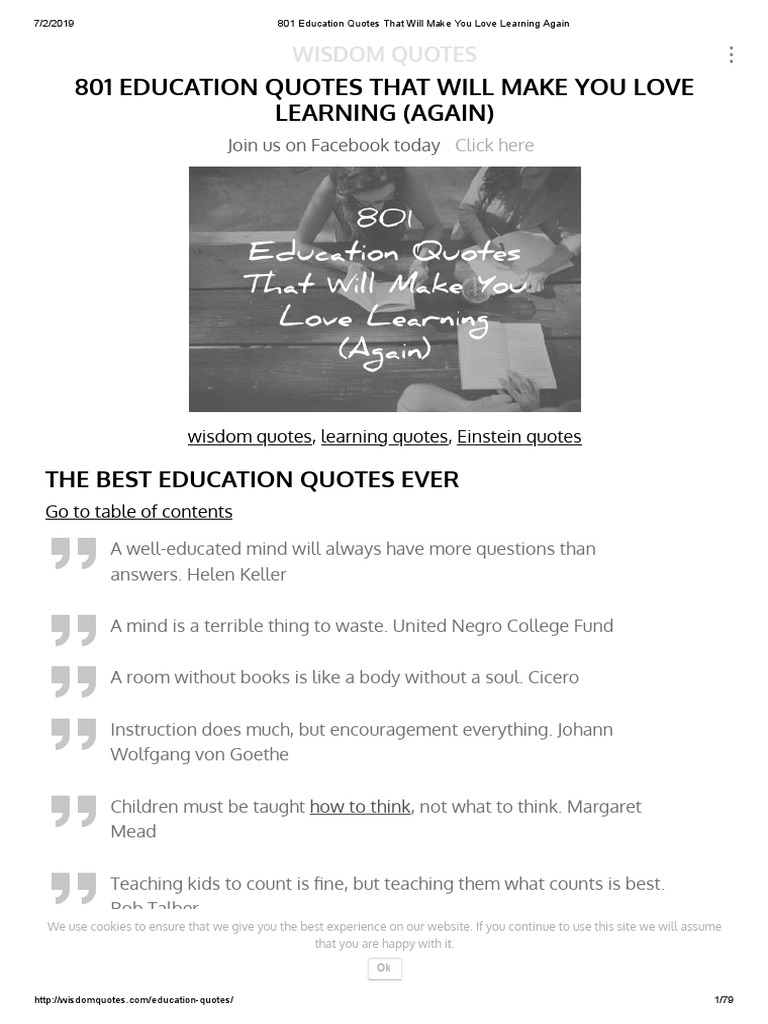 Inspiring Quotes to Ignite Love for Learning | PDF | Proverb | Wisdom