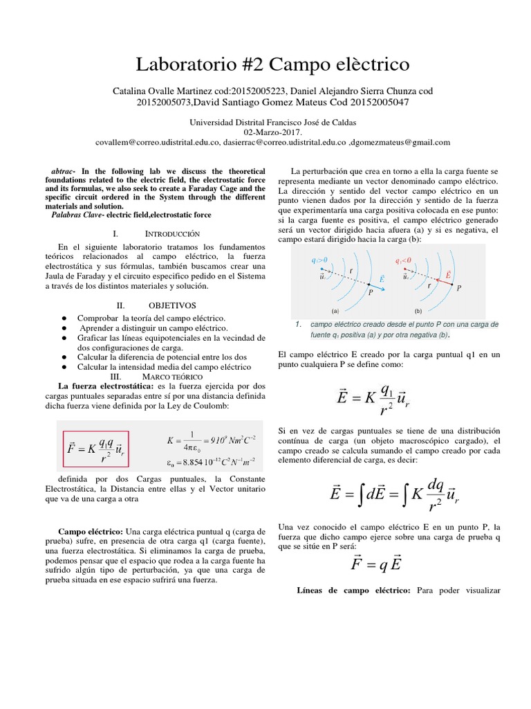 Laboratorio de Fisica - Jaula de Faraday | PDF | Campo eléctrico | Carga eléctrica
