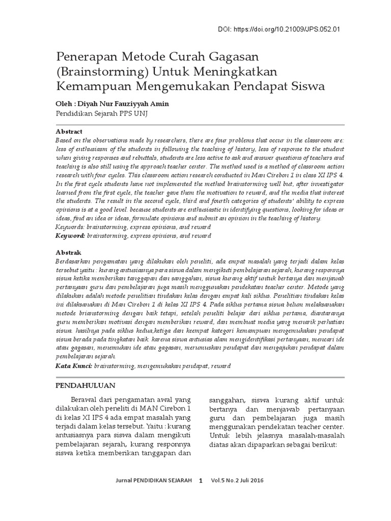 Penerapan Metode Curah Gagasan Brainstor | PDF