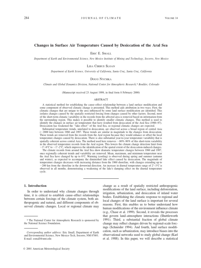 Cahanges of Temperature by Lake Desiccation | PDF | Climate | Climate ...